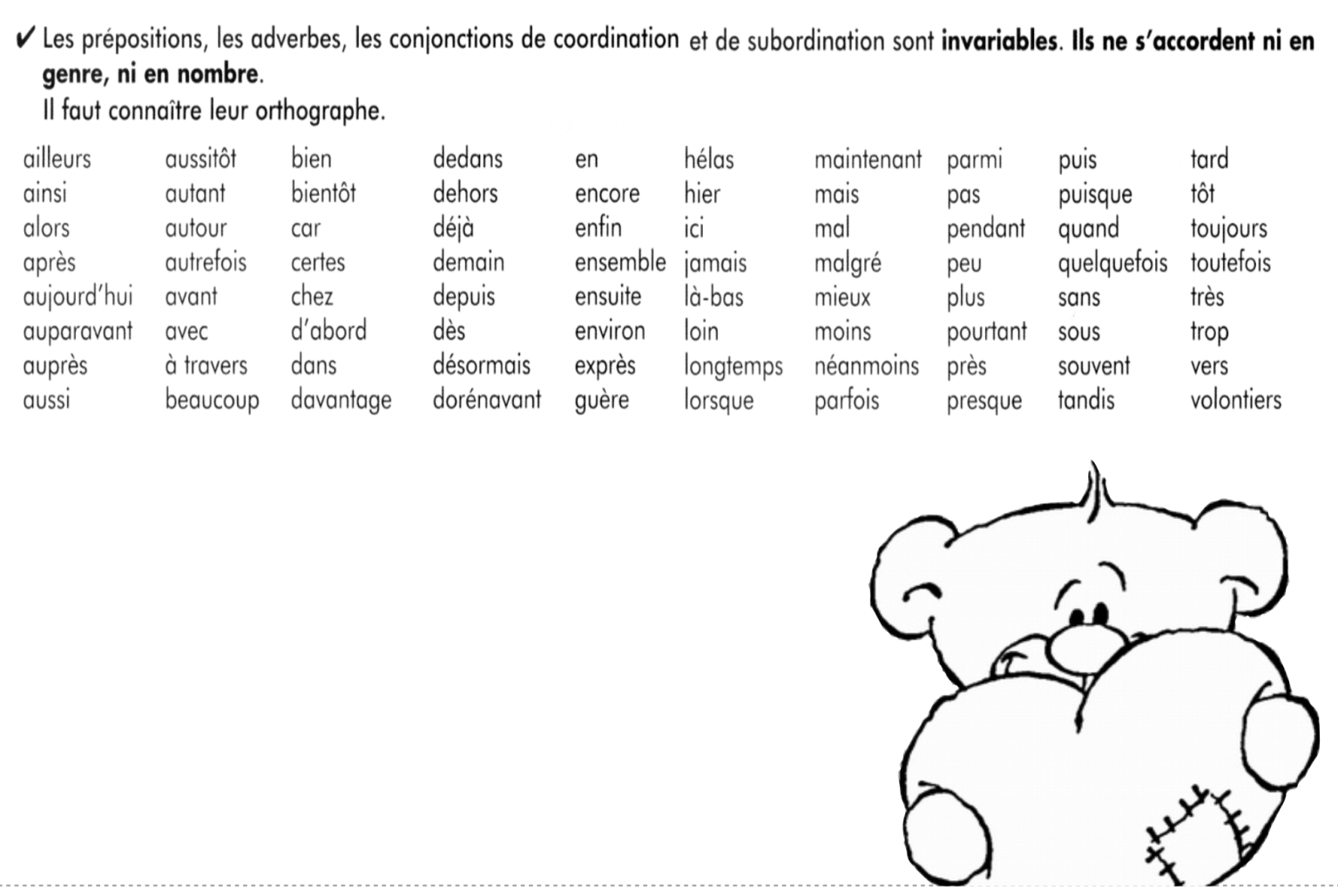Les mots invariables – Educpret